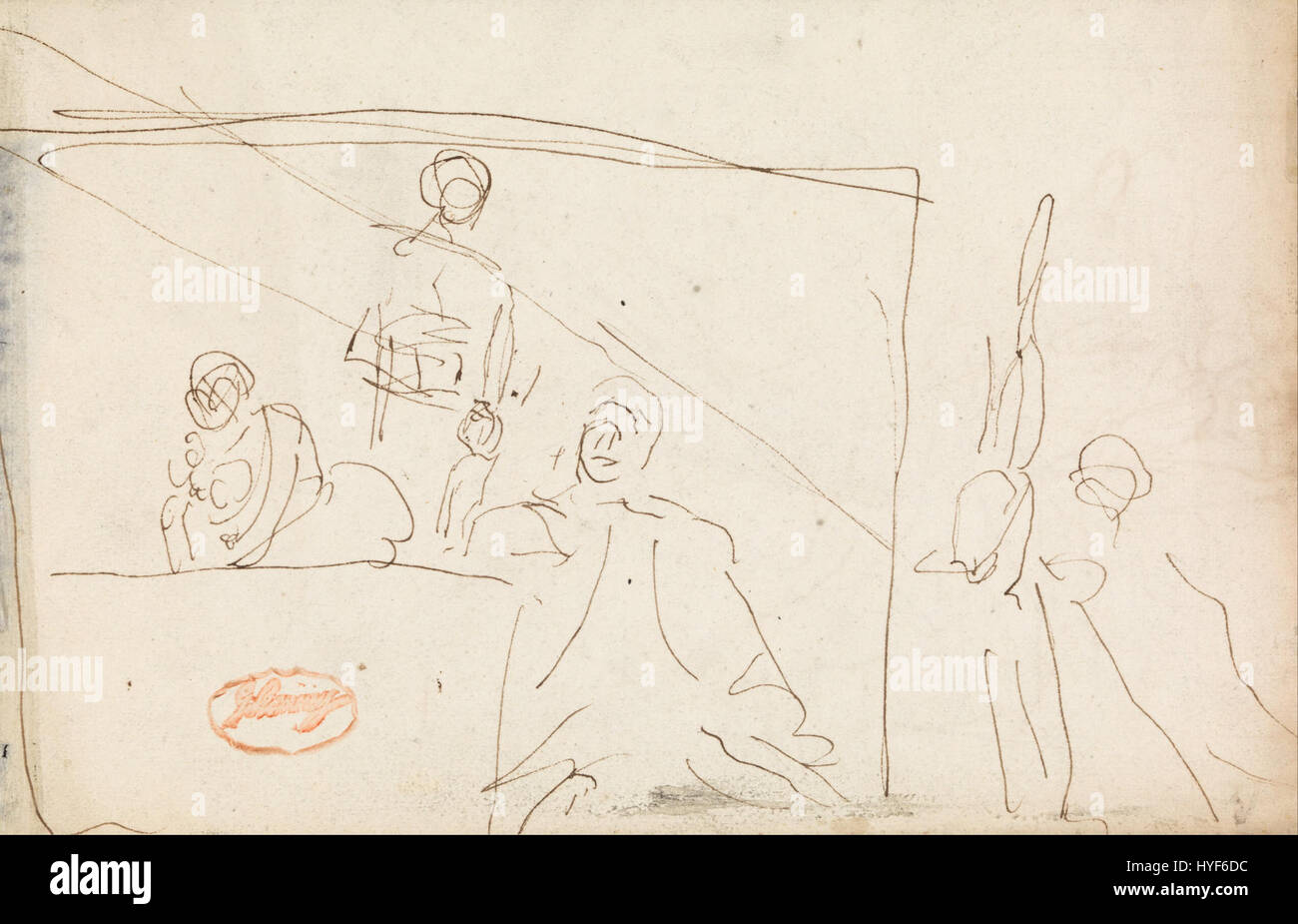 George Romney's 'Figure Composition Study' from 1854 is a preparatory ...