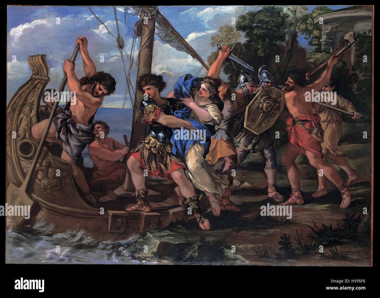 The Elena Kidnapping by Giovanni Francesco Romanelli depicts the ...