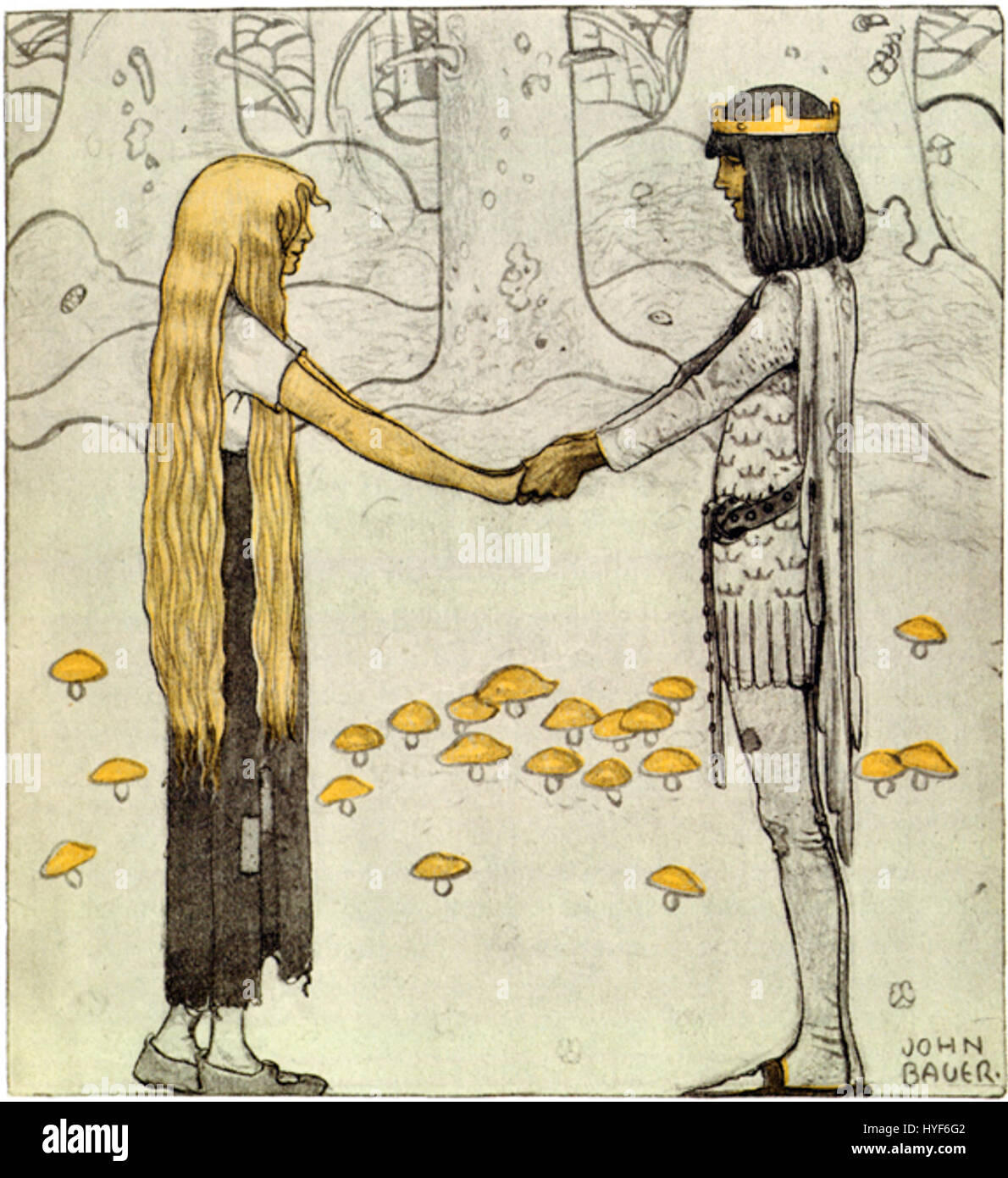 Prince without shadow by John Bauer 1910 Stock Photo - Alamy