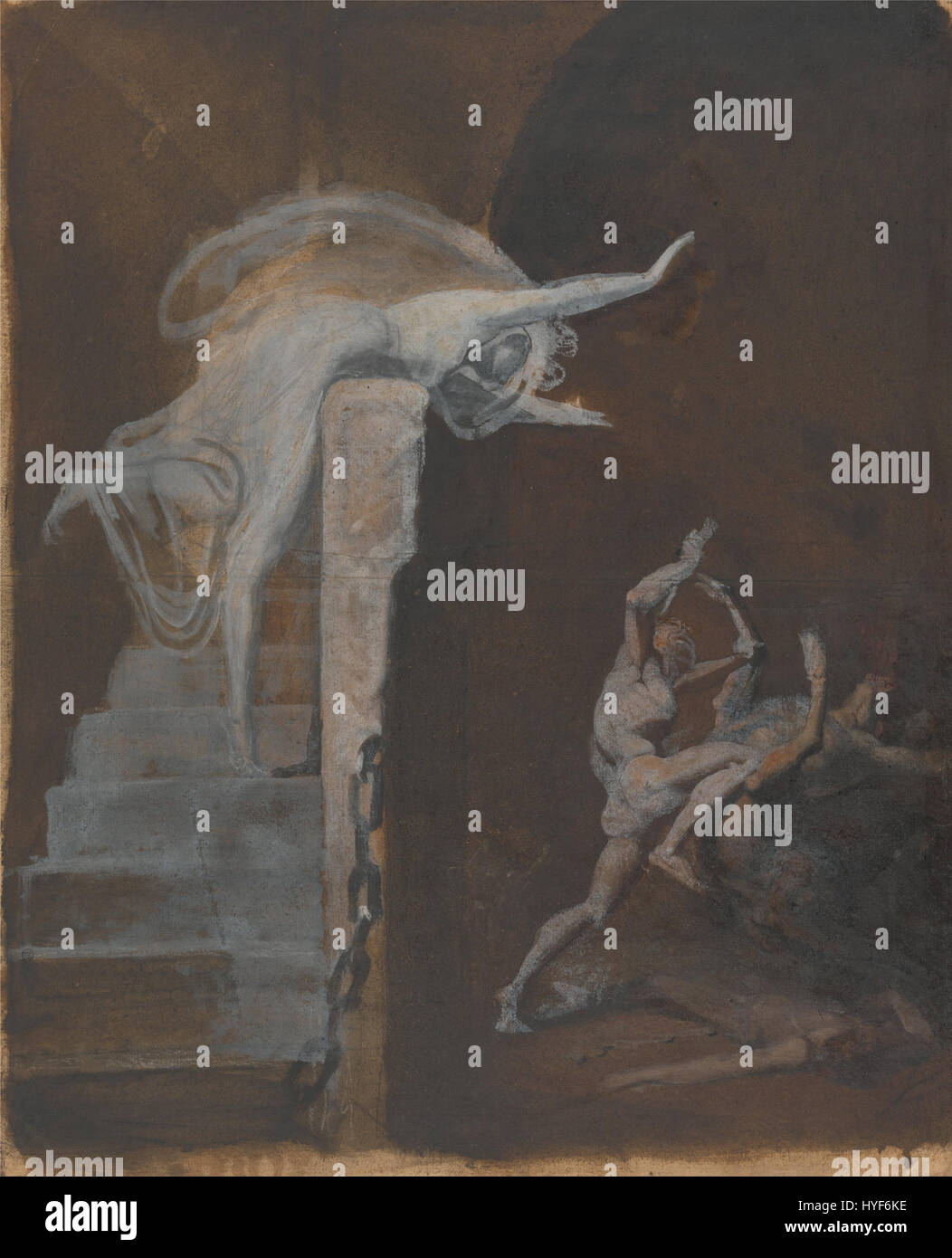 In this painting, Henry Fuseli depicts the mythological moment when ...