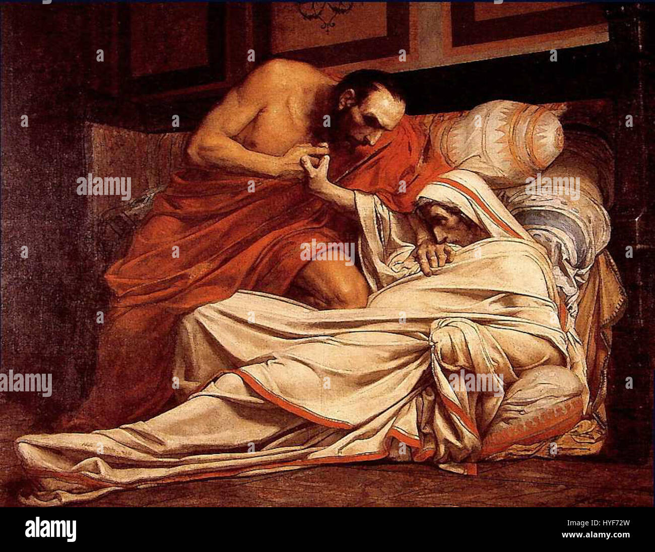 This artwork by J. Paul Laurens, 'The Death of Tiberius,' depicts the ...