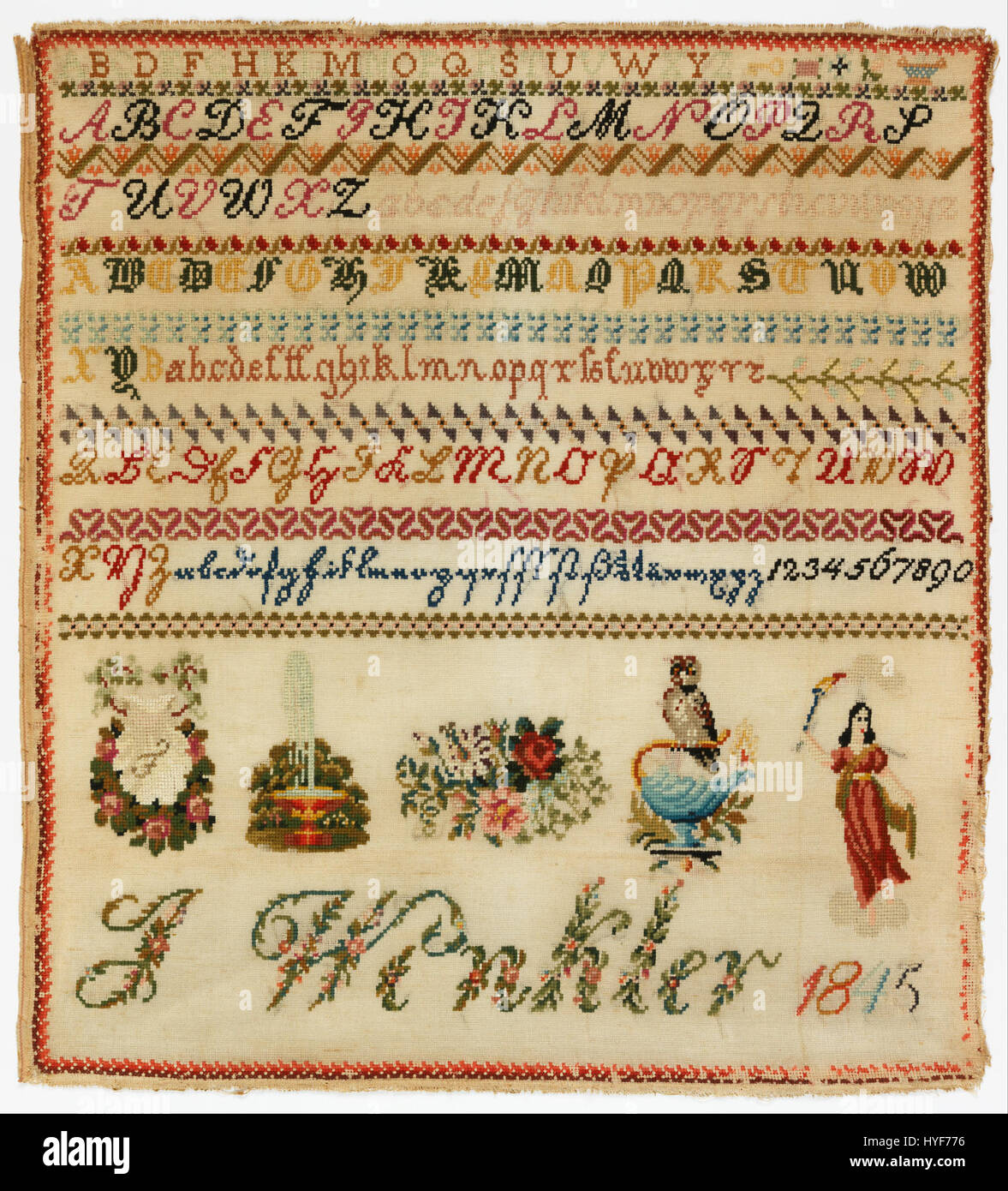The 'J. Winkler Sampler' represents an example of 19th-century ...