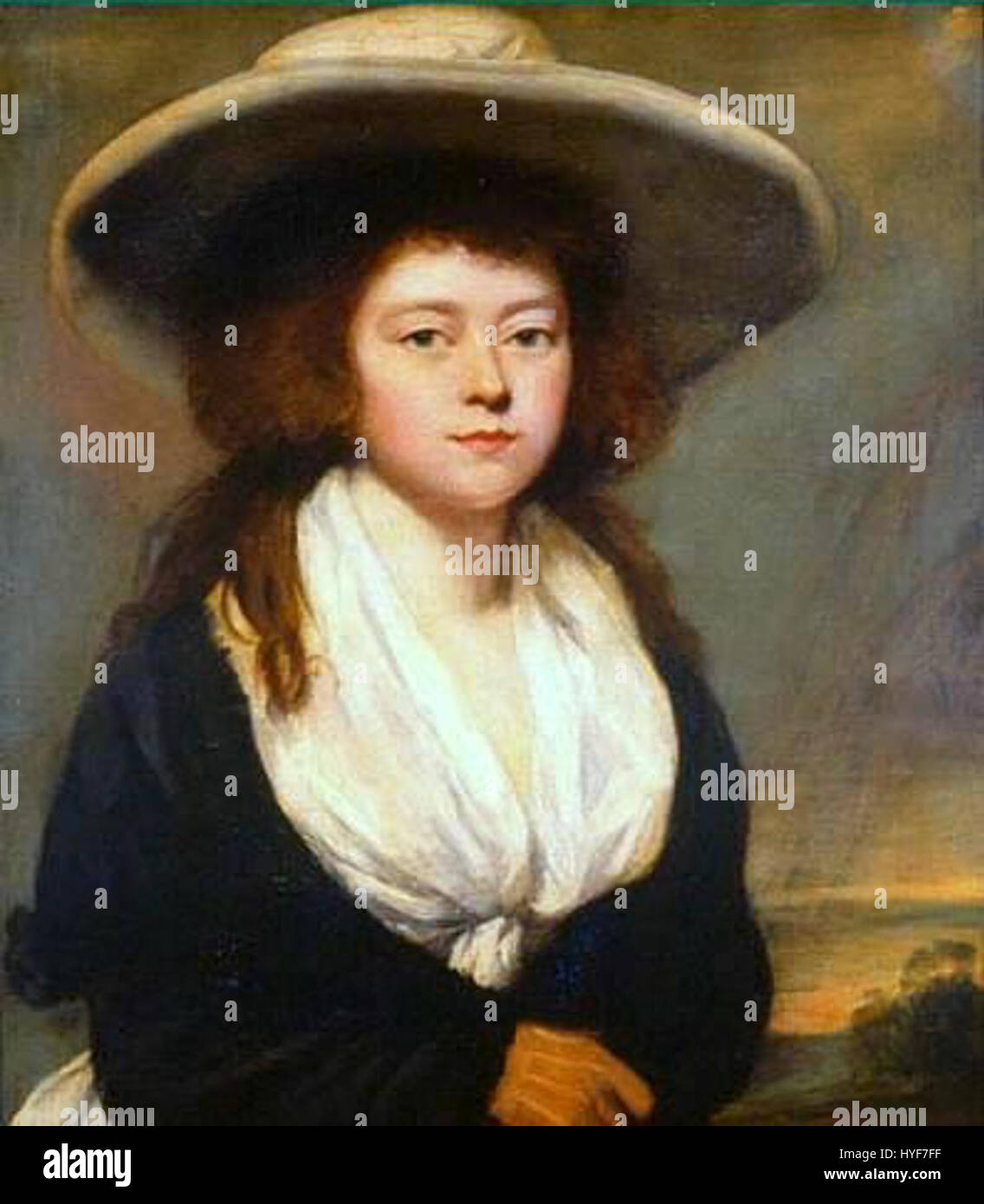 This portrait by John Hoppner depicts a young lady, showcasing the ...