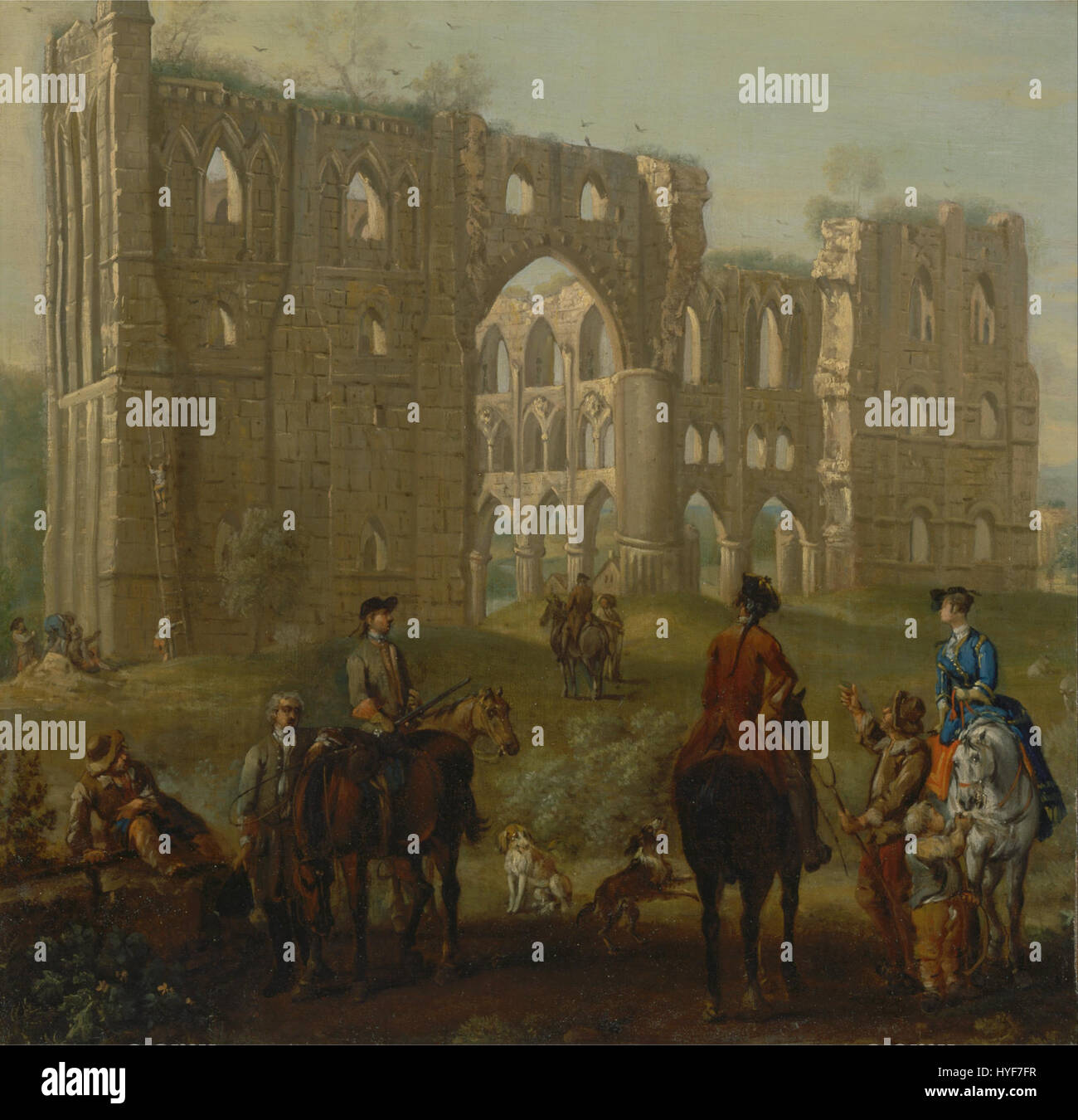 John Wootton's painting of Rievaulx Abbey depicts the ruins of the ...