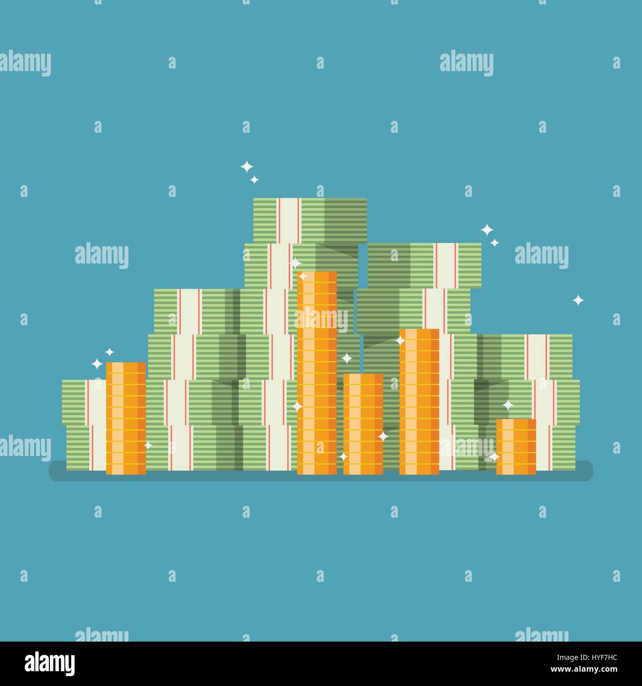 Cash money in flat style. Vector illustration Stock Vector Image & Art ...