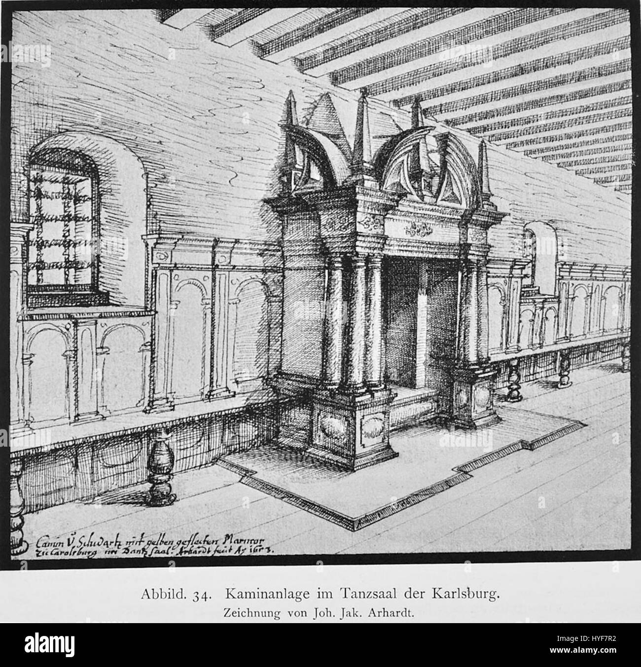 'Karlsburg Zeichnung Arhardt' is a drawing showcasing the Karlsburg ...