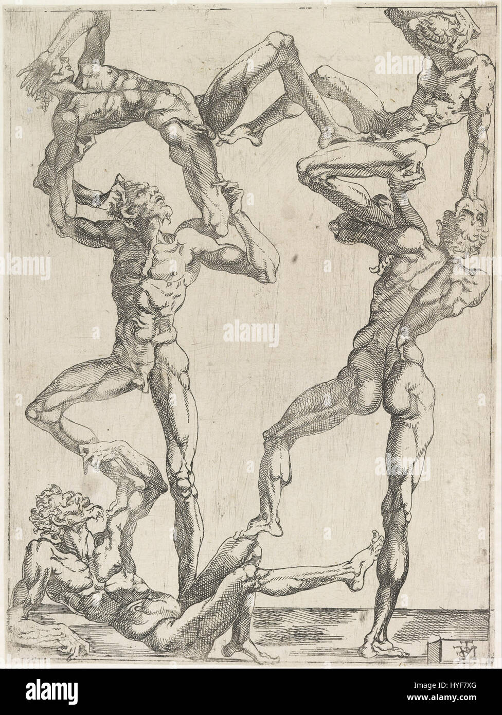 The 'Pyramid of Five Men' by Juste de Juste is an artistic depiction of ...