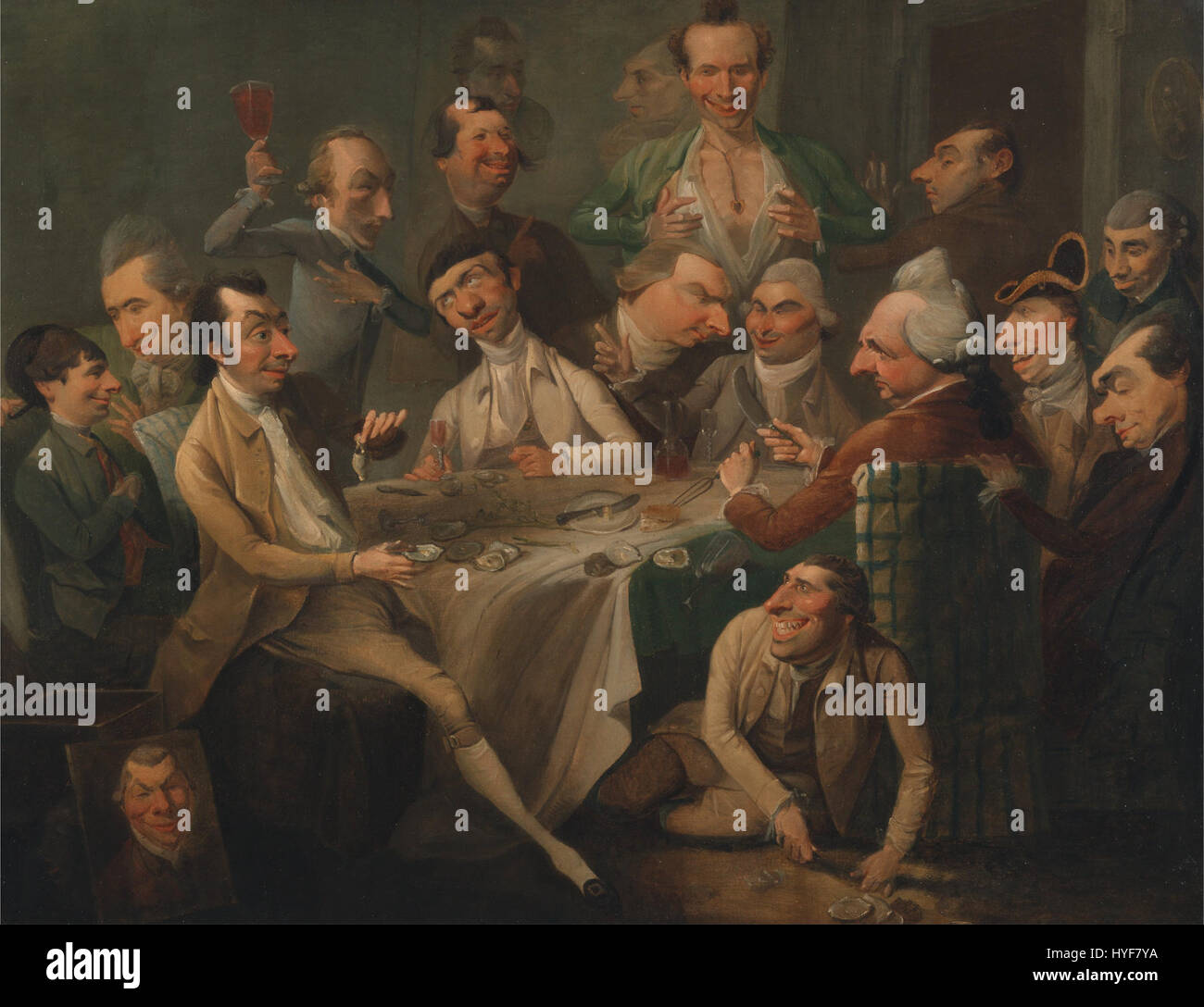 John Hamilton Mortimer’s caricature group depicts exaggerated features ...