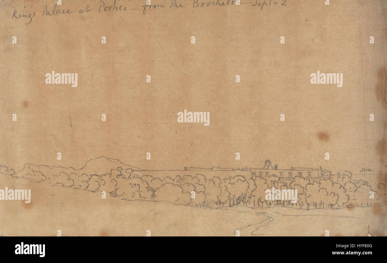 John Robert Cozens' 'King's Palace at Portici from the Boschetto ...