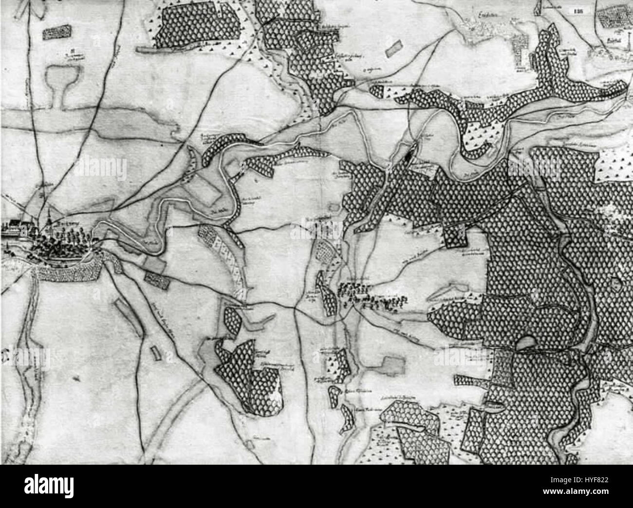 The Kiesersche Forstkarte No. 136 of Backnang is a historical forest ...