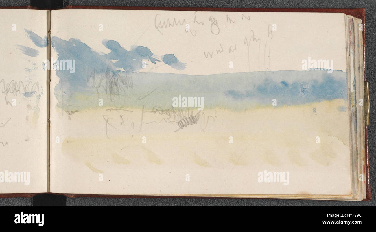 J.M.W. Turner's 'The Channel Sketchbook' (c. 1845) contains watercolors and sketches of sea and ...