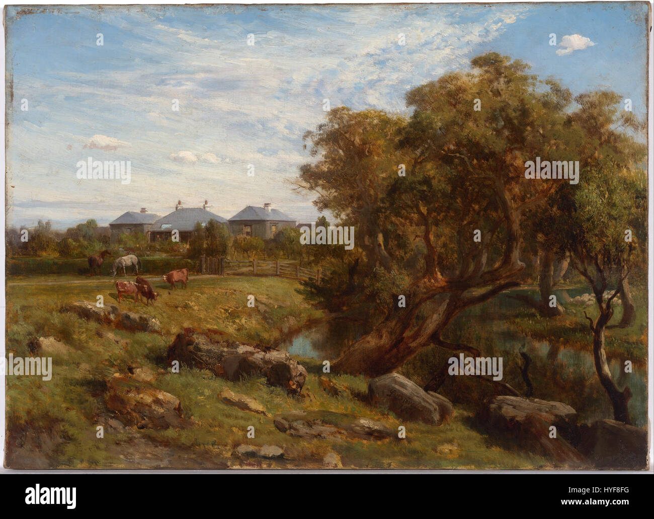 Louis Buvelot’s 'Terrinallum House and Emu Creek' portrays the ...