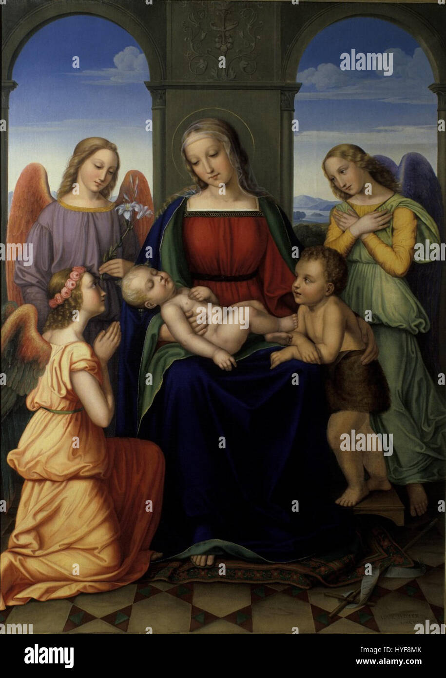 'Madonna mit Engeln' (Madonna with Angels) is a painting by Louise Seidler from 1823. The ...