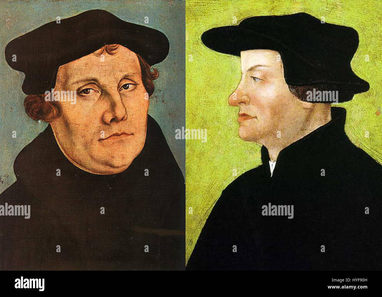 This image references Martin Luther and Ulrich Zwingli, two influential ...