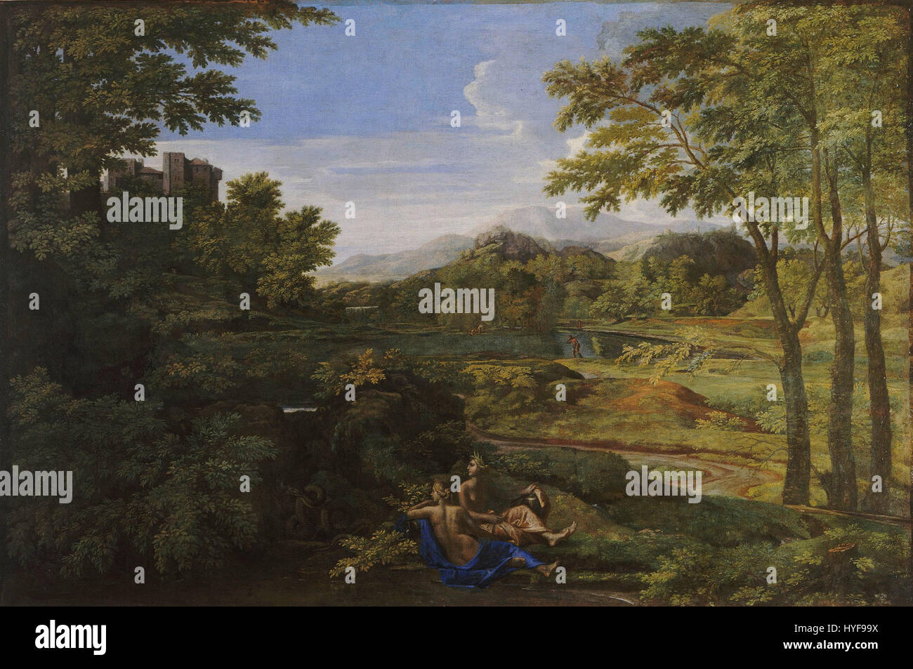 'Paysage avec deux nymphes et un serpent' (Landscape with Two Nymphs ...