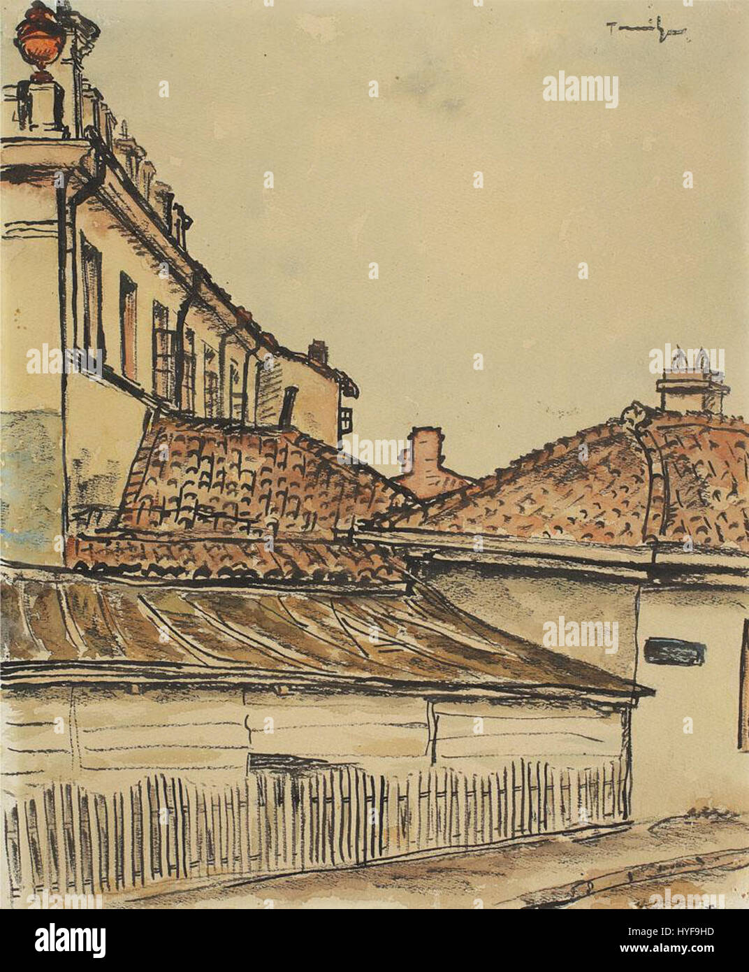 Nicolae Tonitza's 'Acoperisuri la Mangalia' (Roofs of Mangalia) depicts ...