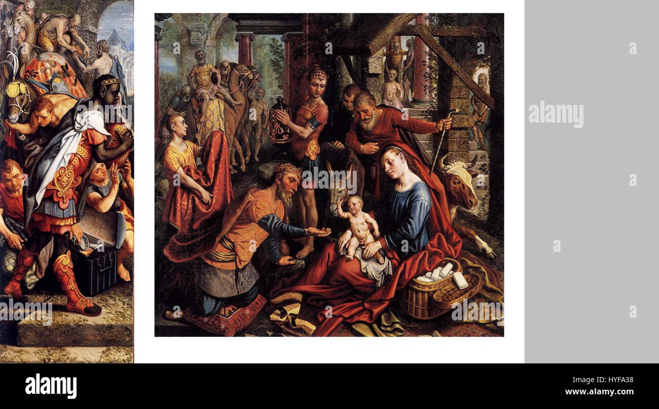 This reconstruction of a painting by Pieter Aertsen, a Dutch ...