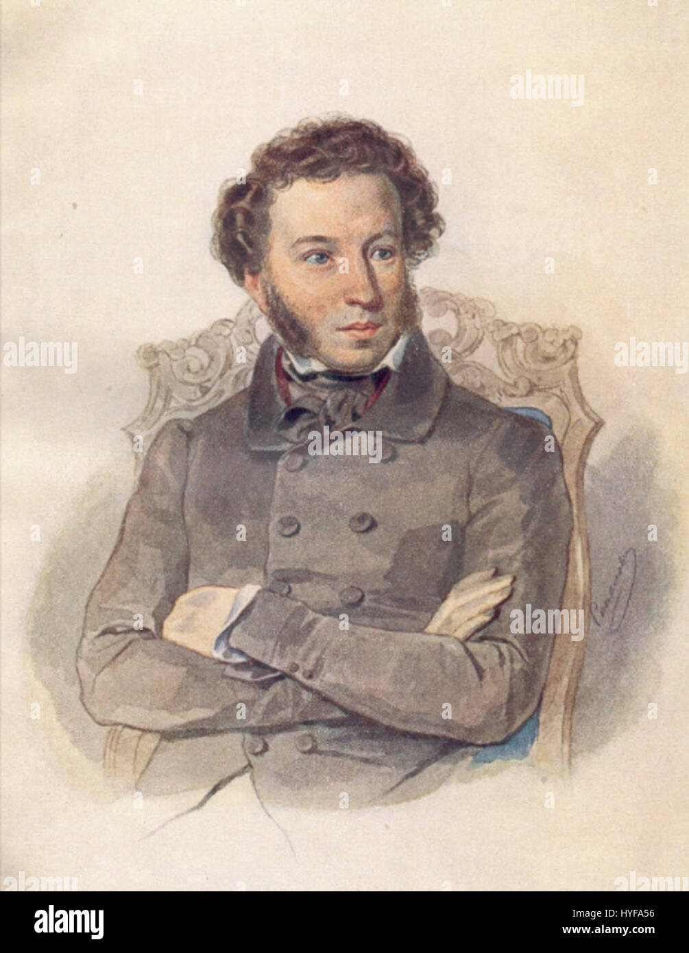 This portrait of Alexander Pushkin by artist Sokolov captures the ...