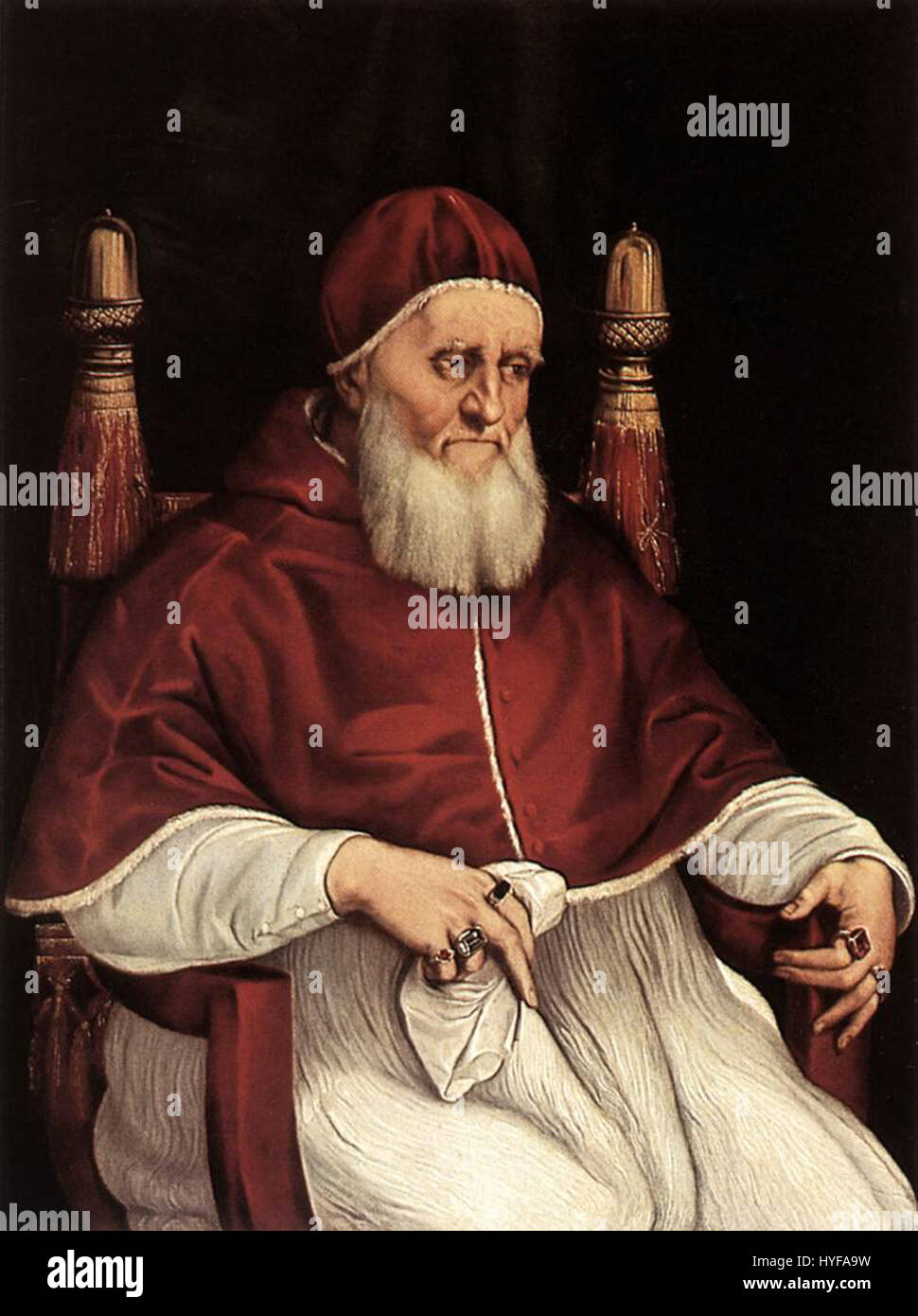 This famous portrait by Raphael shows Pope Julius II, a significant ...