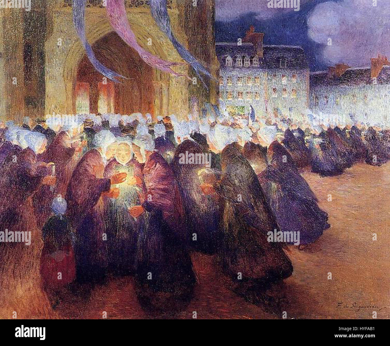 'Nighttime Procession at Saint Paul de Leon' by Ferdinand du Puigaudeau ...
