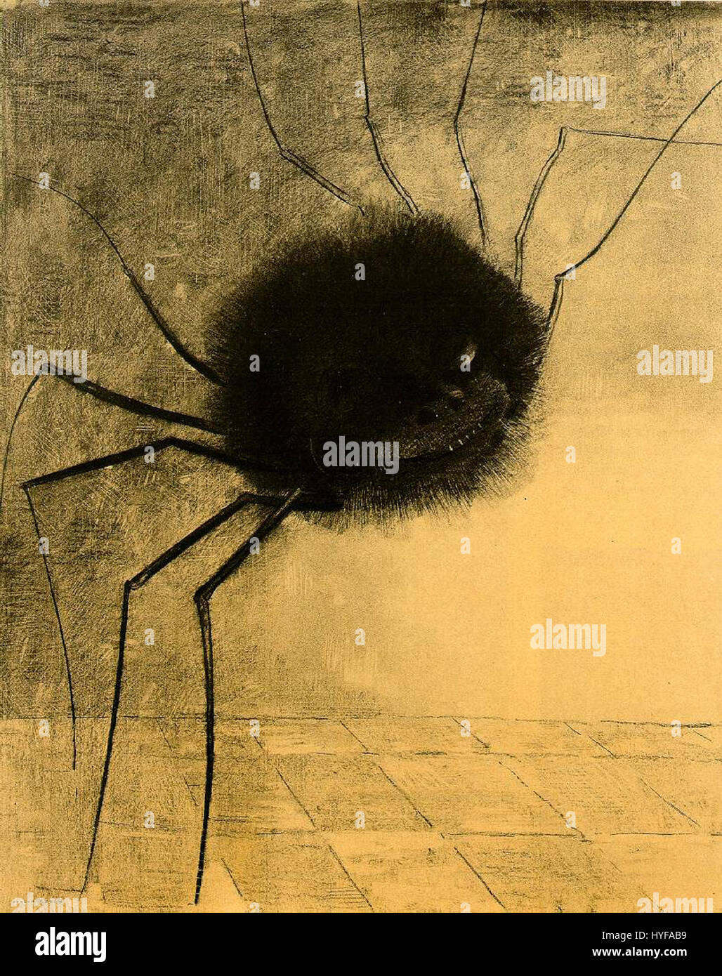 Odilon Redon's 'Smiling Spider' is a surrealist image that explores ...
