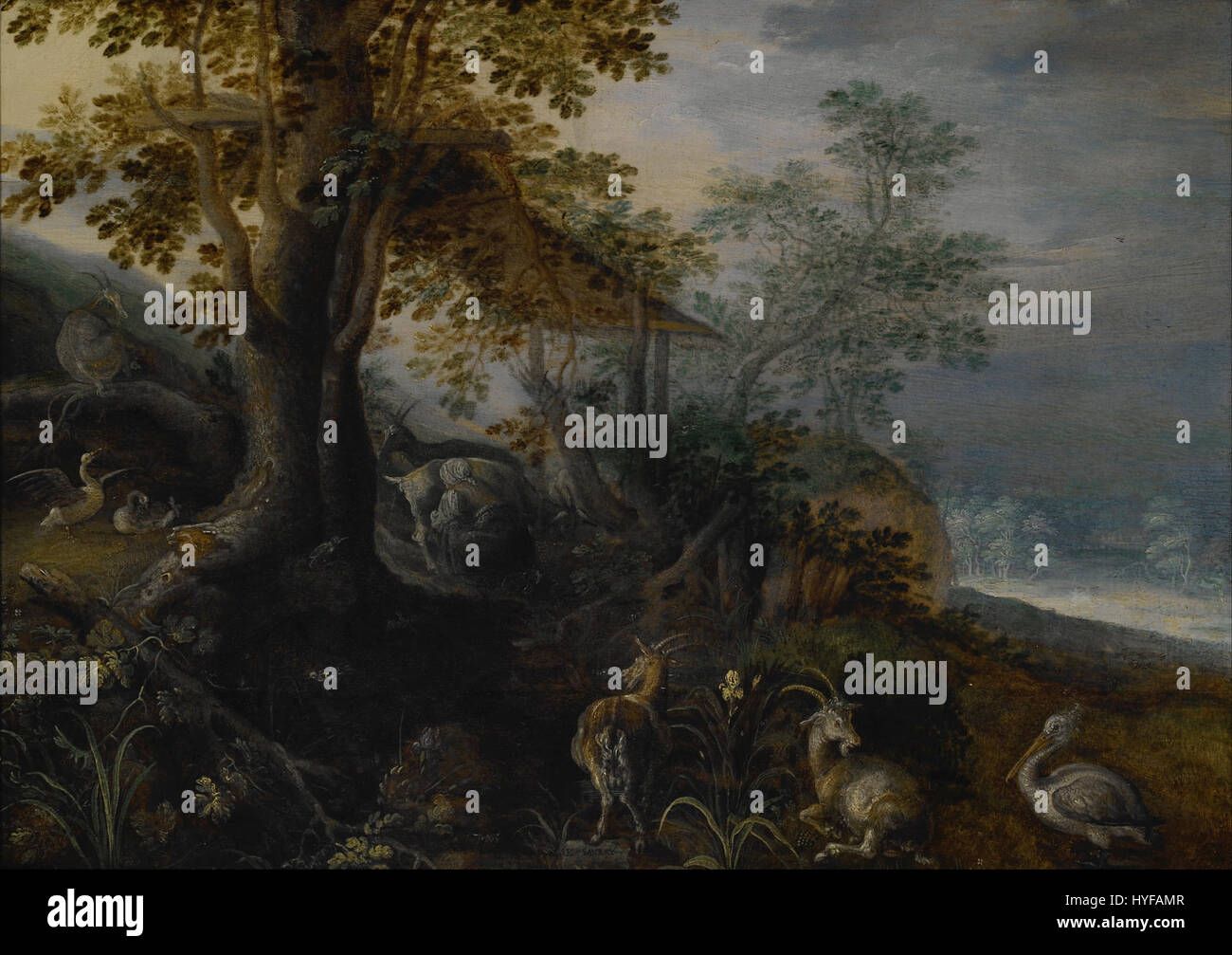 This painting by Roelandt Savery, a 17th-century Dutch artist, depicts ...