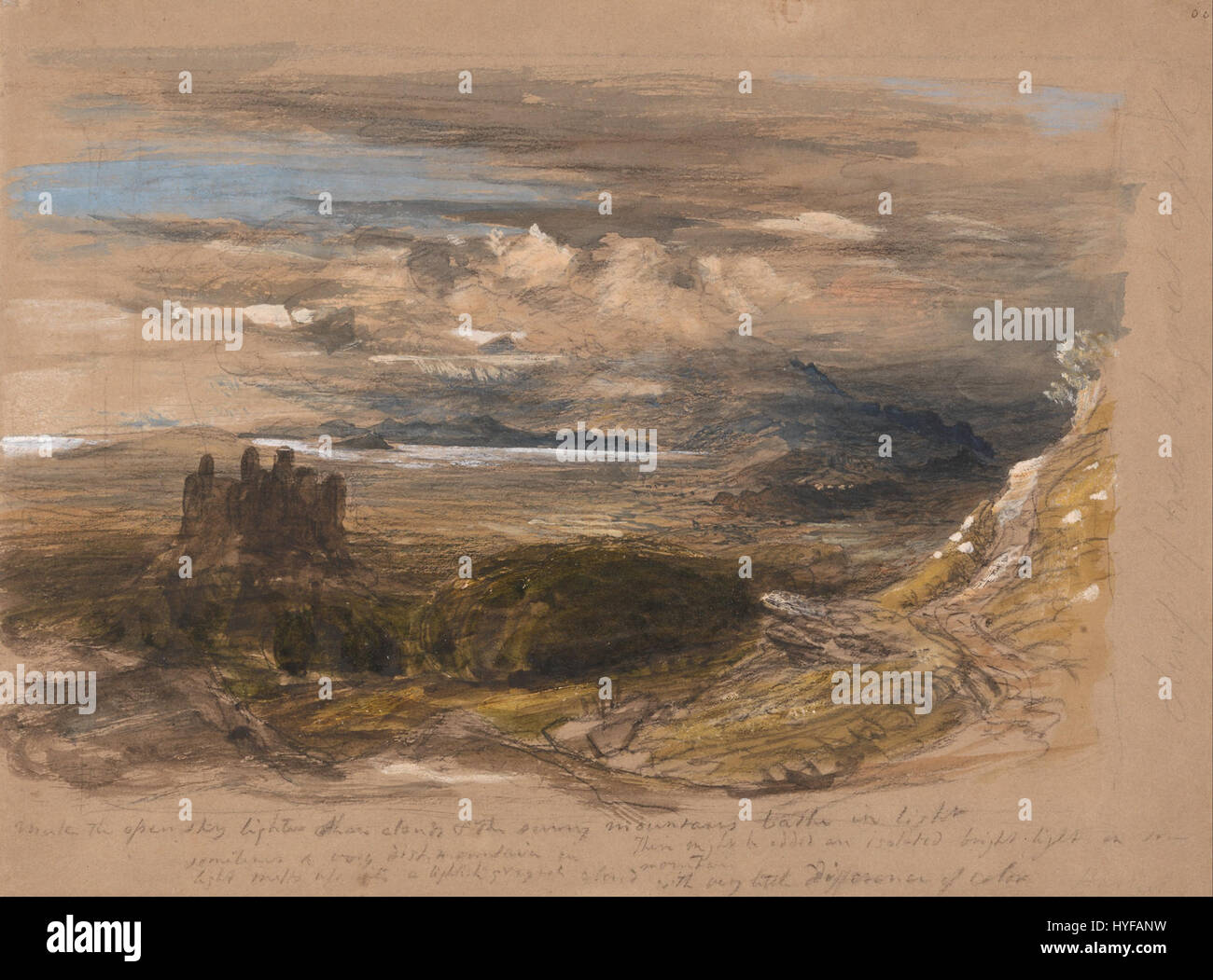 'Harlech Castle' by Samuel Palmer showcases the romantic landscape ...