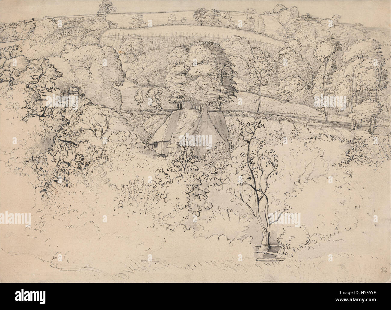 'The Primitive Cottage, Shoreham' by Samuel Palmer is a landscape ...