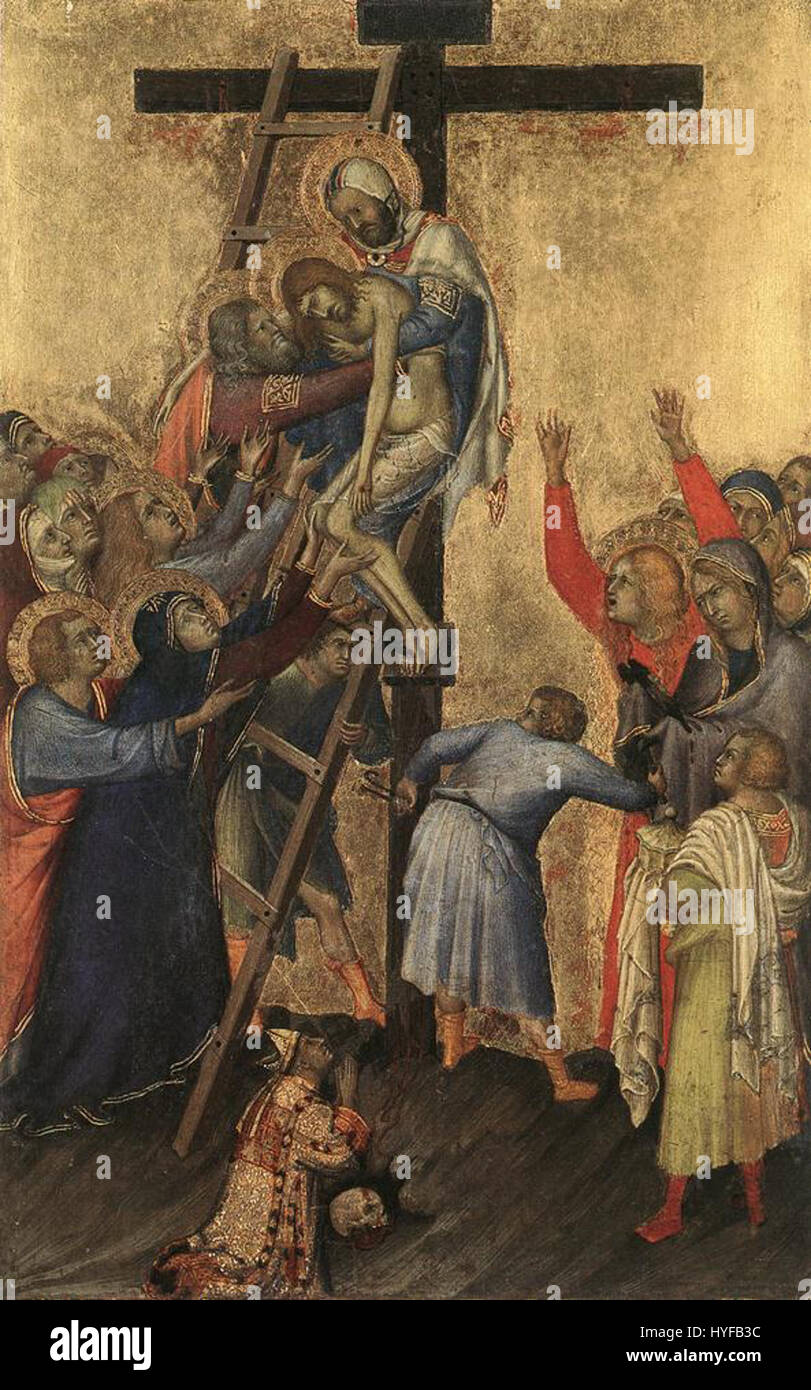 *Deposition* by Simone Martini depicts the moment of Christ’s descent from the cross. Painted in ...