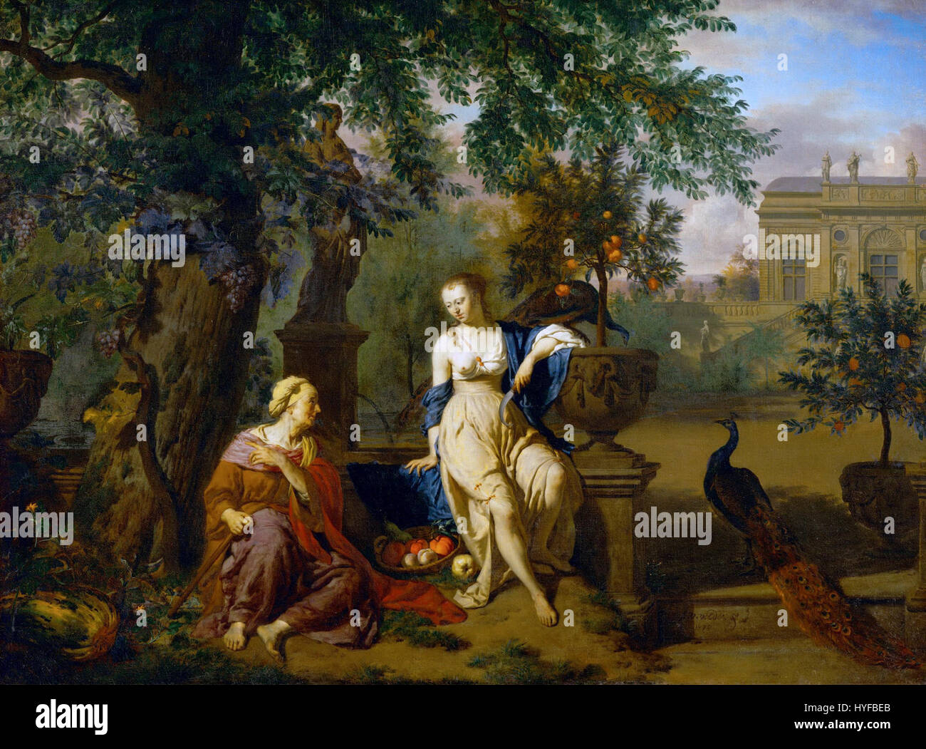 'Vertumnus and Pomona' by Adriaen van de Velde depicts the classical ...