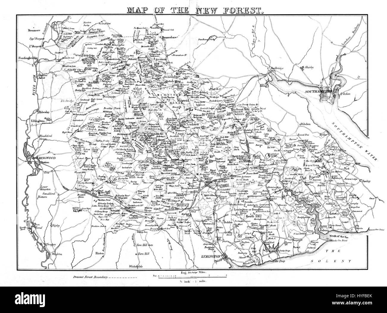Map of new forest Black and White Stock Photos & Images - Alamy