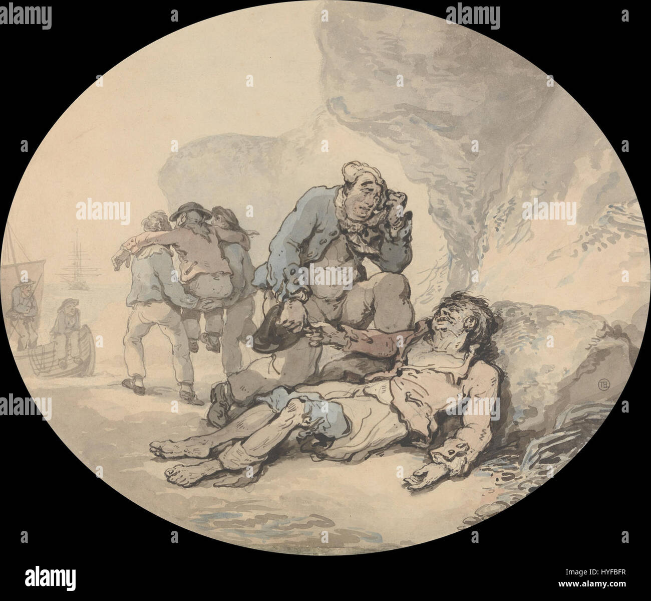 Thomas Rowlandson’s 'The Dying Sailor' depicts a sailor in his final ...