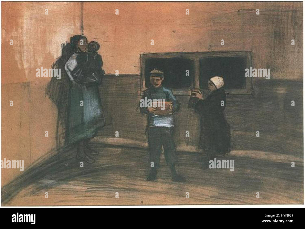 'The Public Soup Kitchen F1020b' by Vincent van Gogh depicts a scene of ...