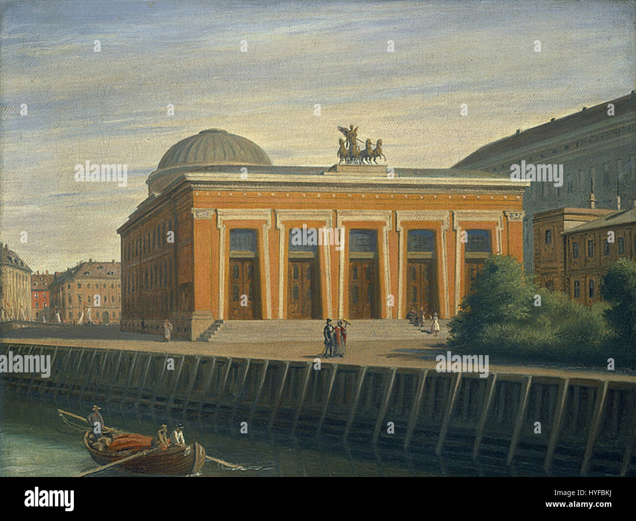 This image shows the Thorvaldsens Museum, located in Copenhagen ...