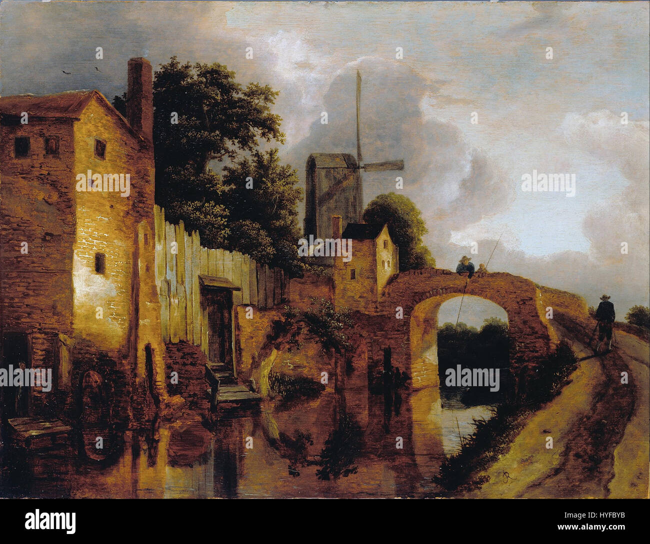 Jacob van Ruisdael's 'Canal with Bridge' is a Dutch landscape painting ...