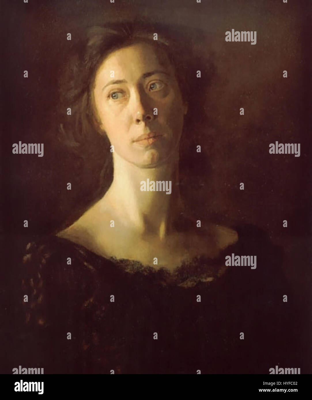 Thomas Eakins' portrait of Clara J. Mather presents the subject with ...