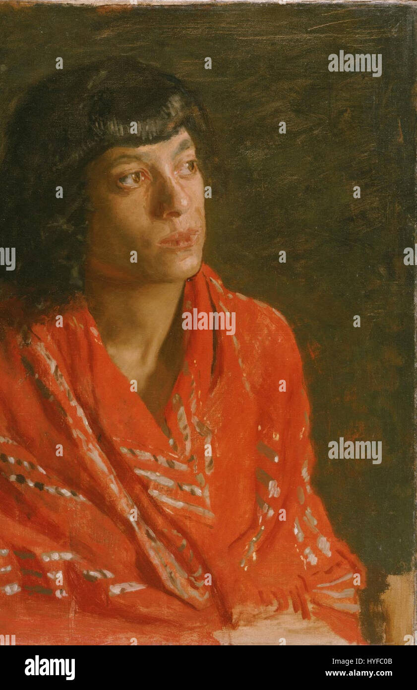 'The Red Shawl' is a famous painting depicting a woman draped in a ...