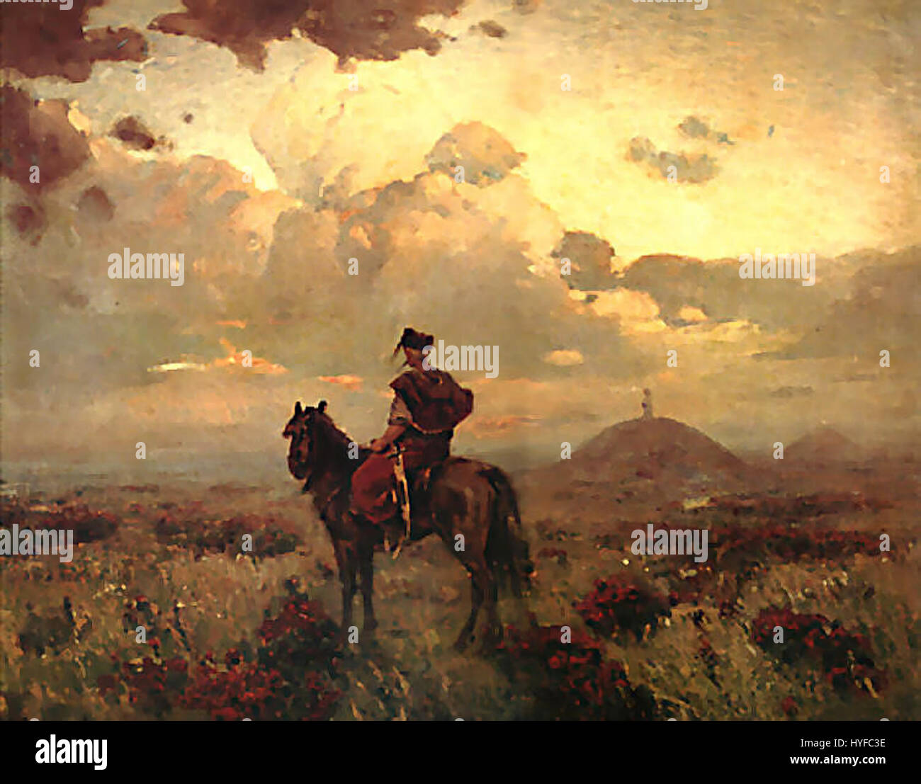 'Vasilikovskii Kosak v stepakh' depicts a Cossack warrior in the steppe ...