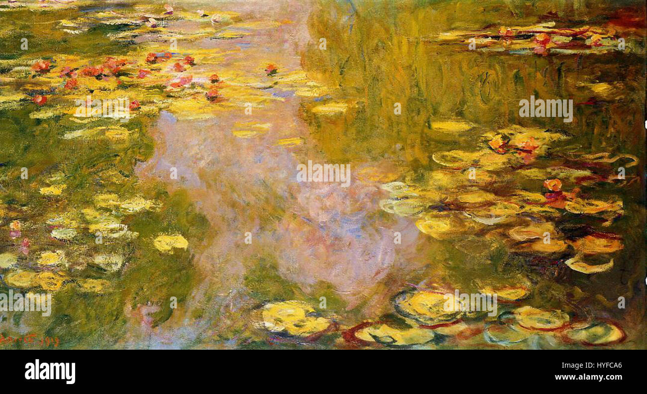 Claude Monet’s 'Water Lily Pond,' painted in 1919, captures the ...