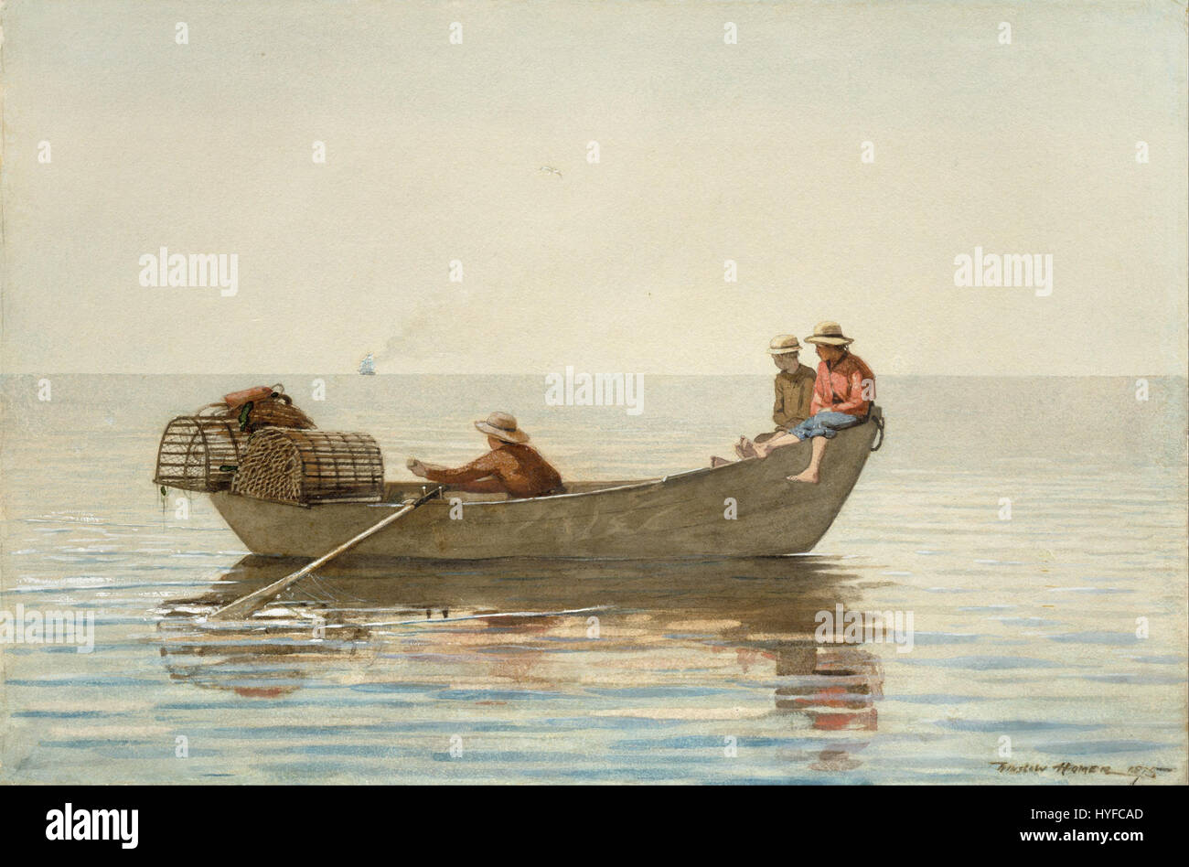Winslow Homer's 'Three Boys in a Dory with Lobster Pots' captures a ...