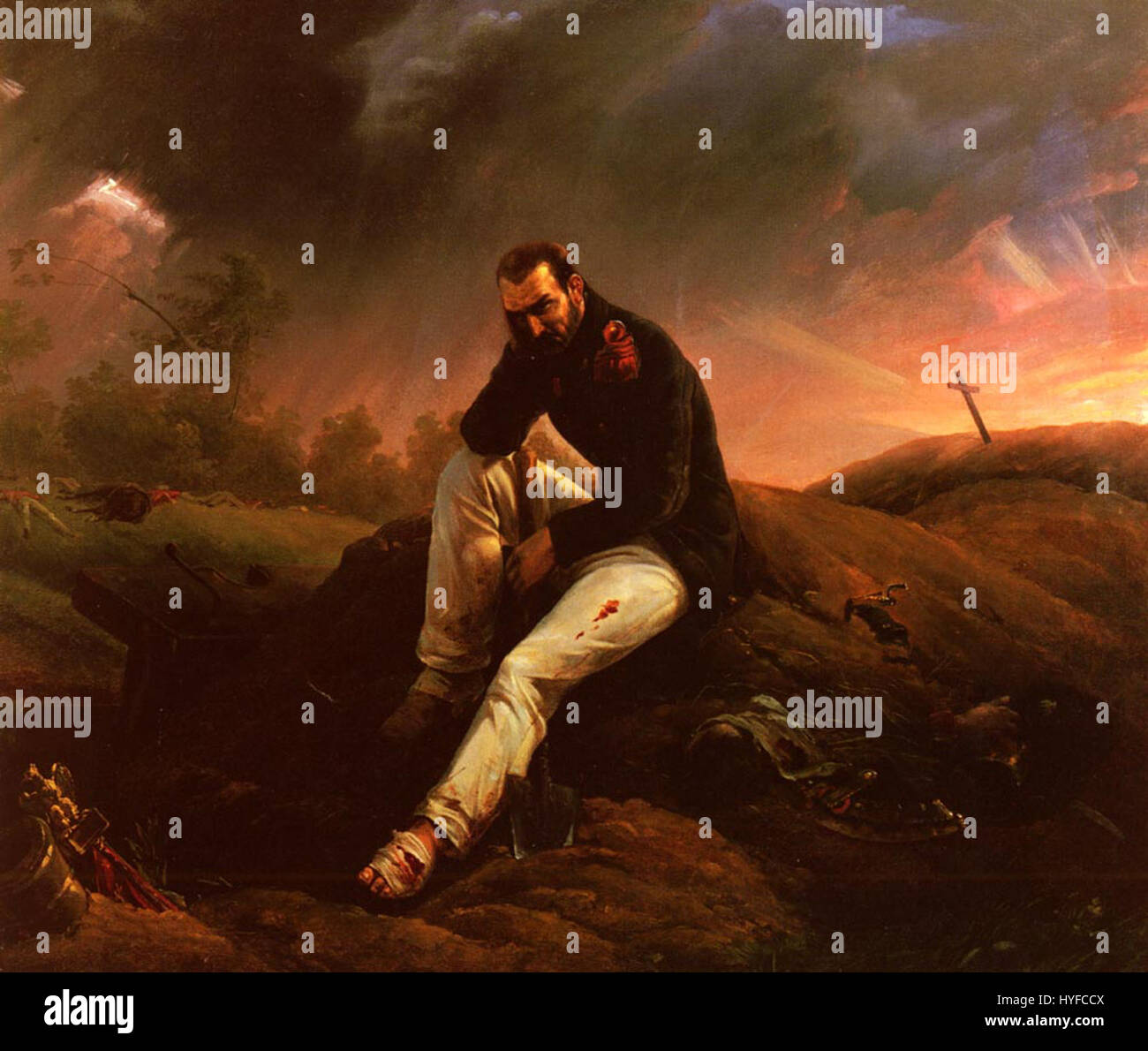 Le Dernier Grenadier de Waterloo by Vernet depicts the final moments of ...