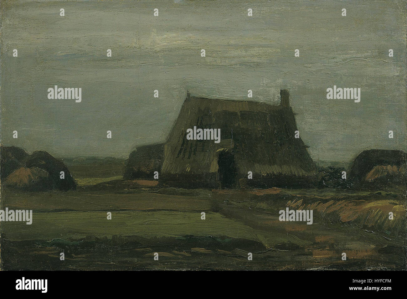 Vincent van Gogh's 'Farm with Stacks of Peat' captures a rural Dutch ...