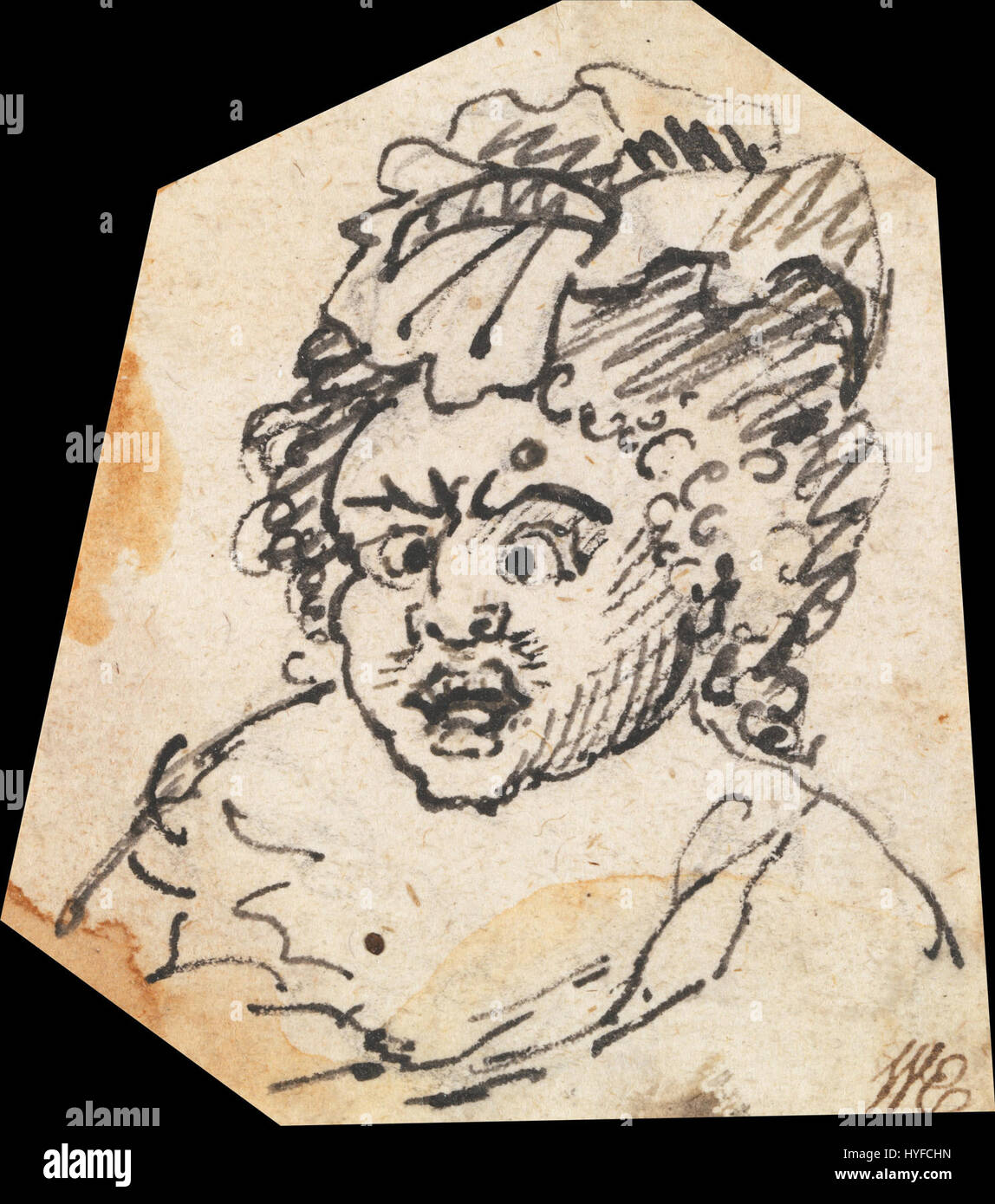 'Grotesque Male Head' by William Hogarth is a satirical and exaggerated ...