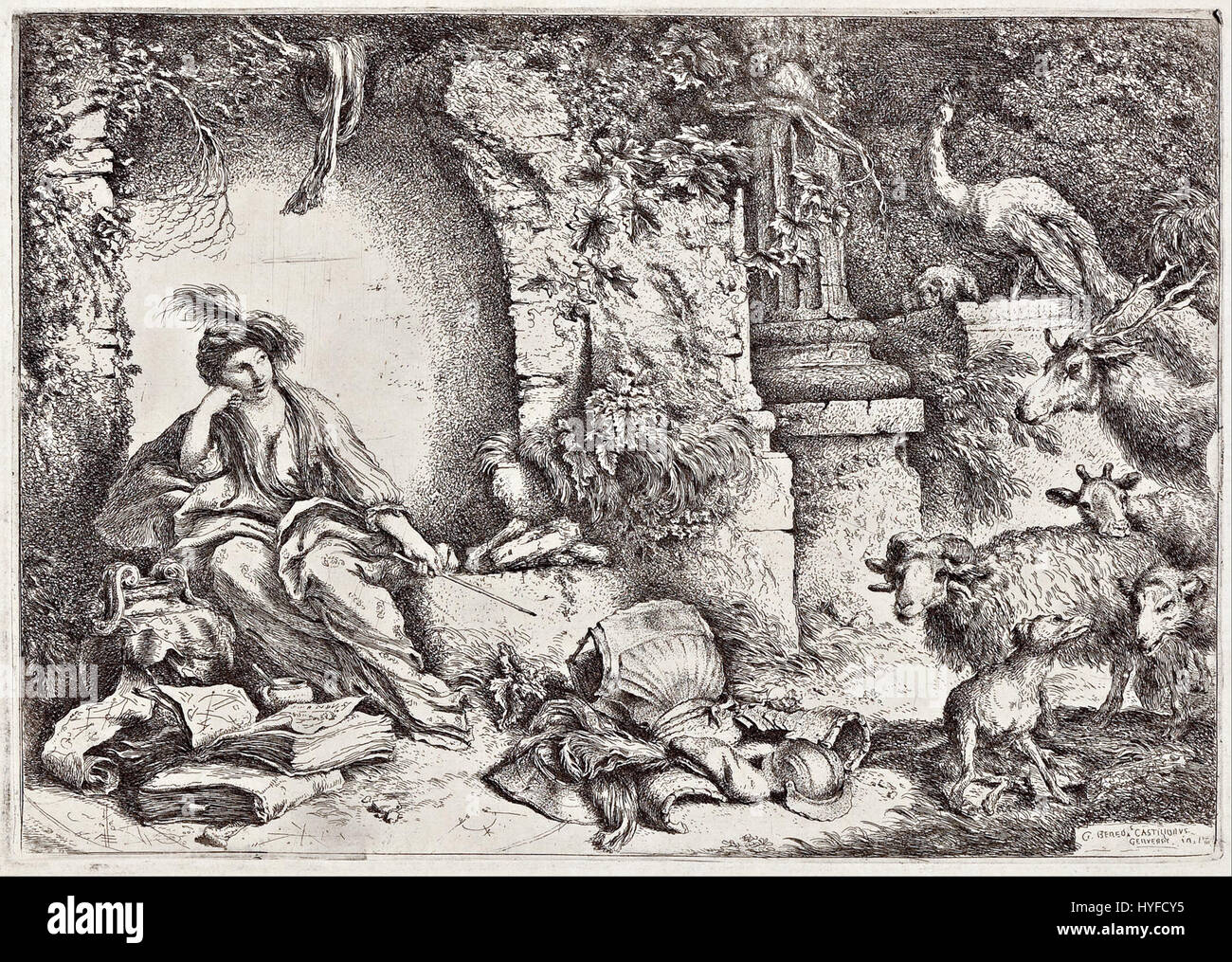 Giovanni Benedetto Castiglione's 'Circe with companions of Ulysses ...