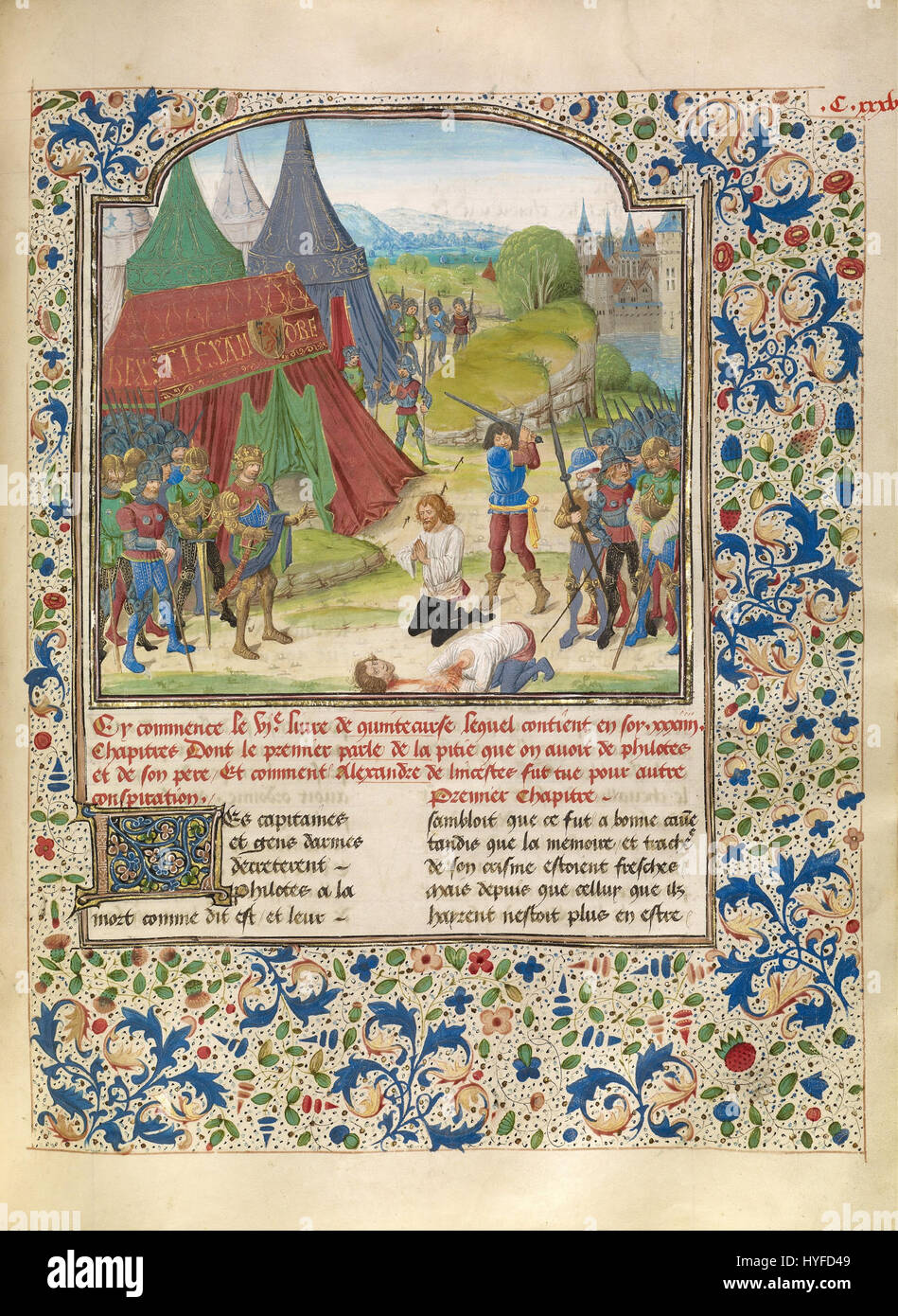 The Flemish painting 'The Execution of Philotas' by the Master of the ...