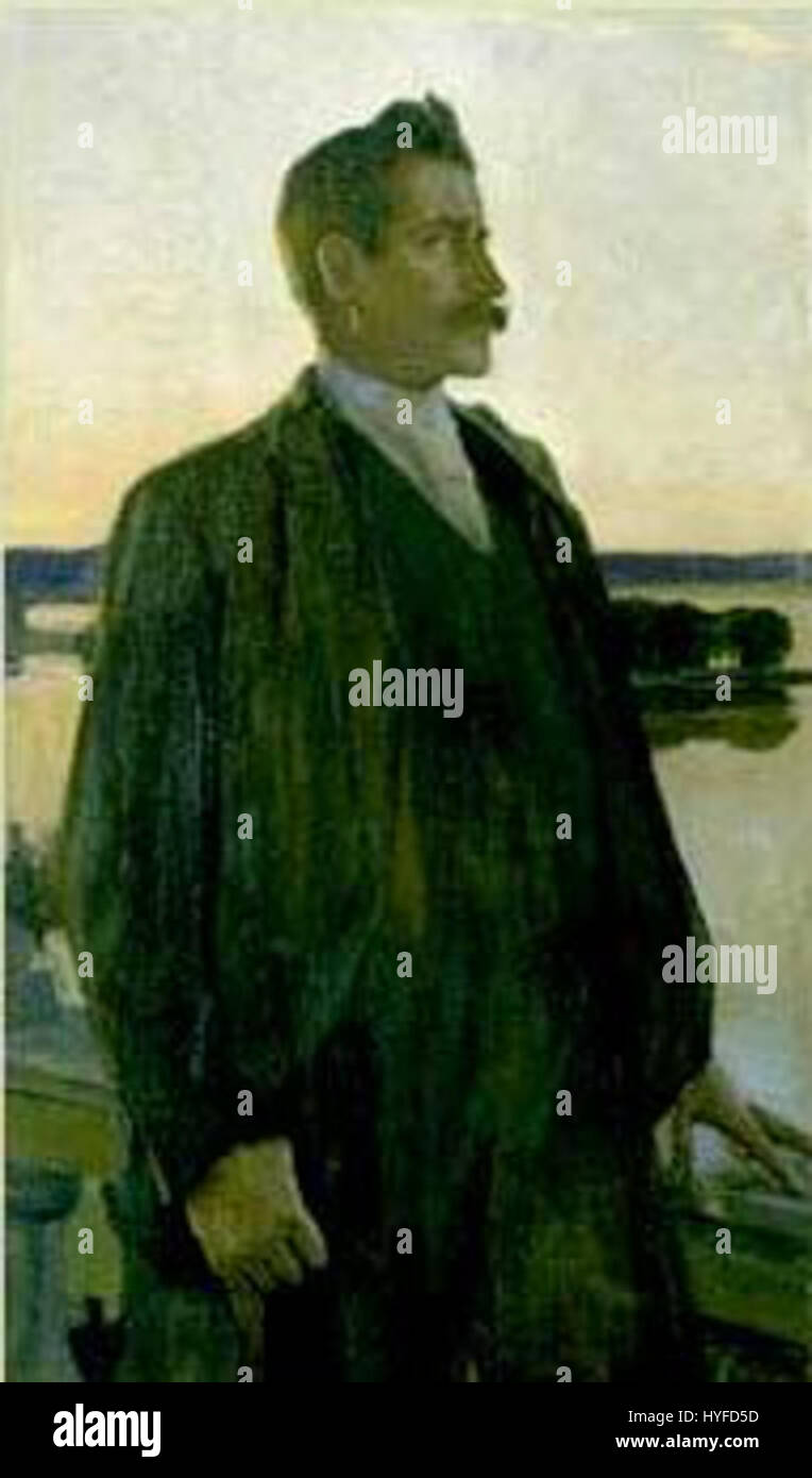 A portrait of the Swedish poet and author Verner von Heidenstam ...