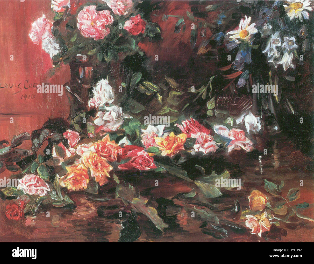 In 'Rosen' (Roses), painted in 1910, Lovis Corinth explores the natural ...
