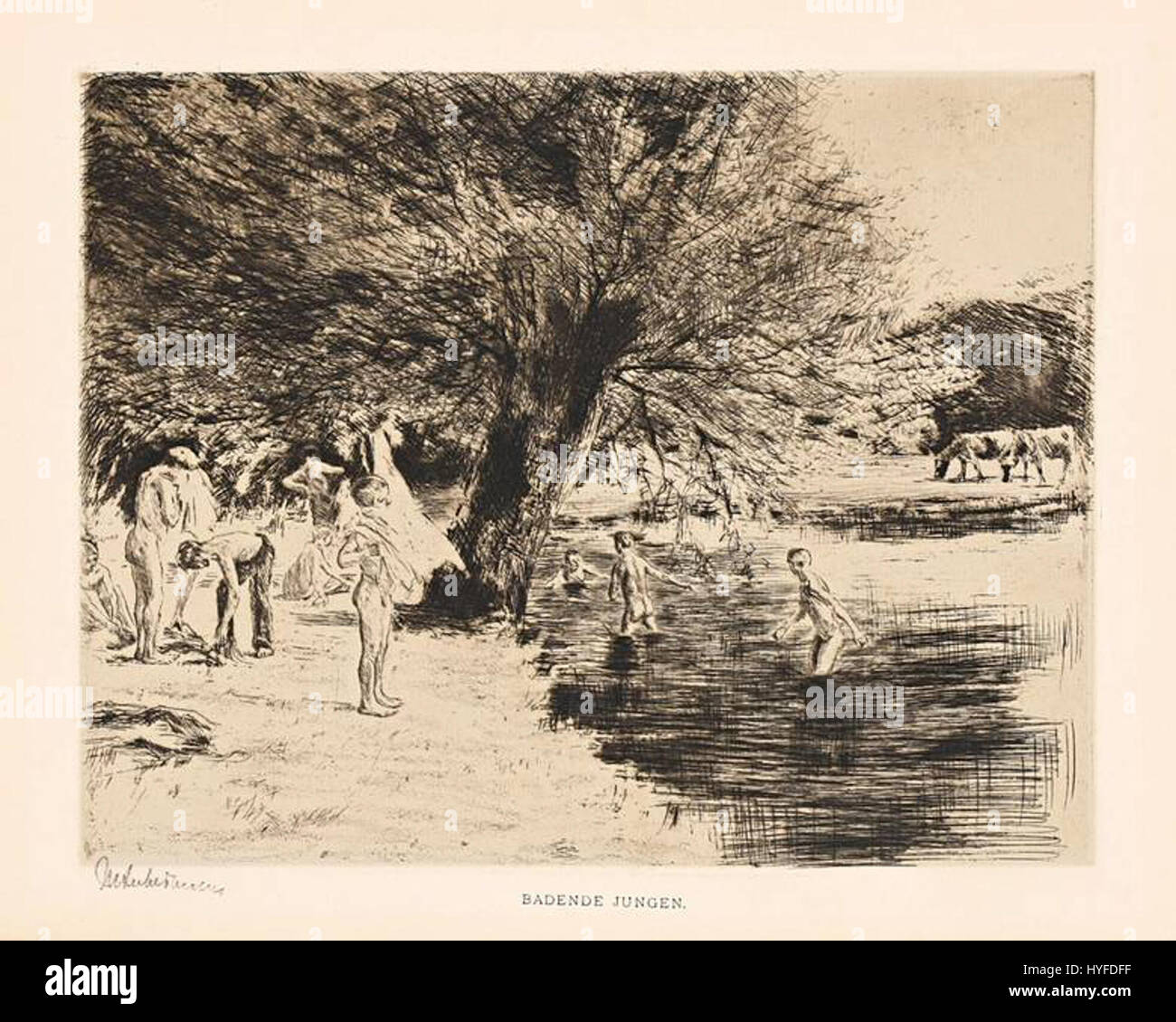'Badende Knaben' (Boys Bathing) by Max Liebermann is a lively ...