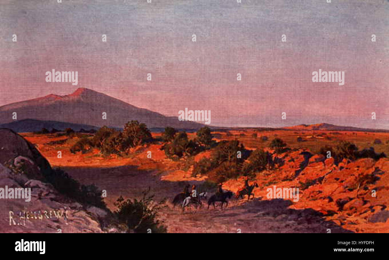 A historical photograph or painting depicting a patrol near Windhoek ...