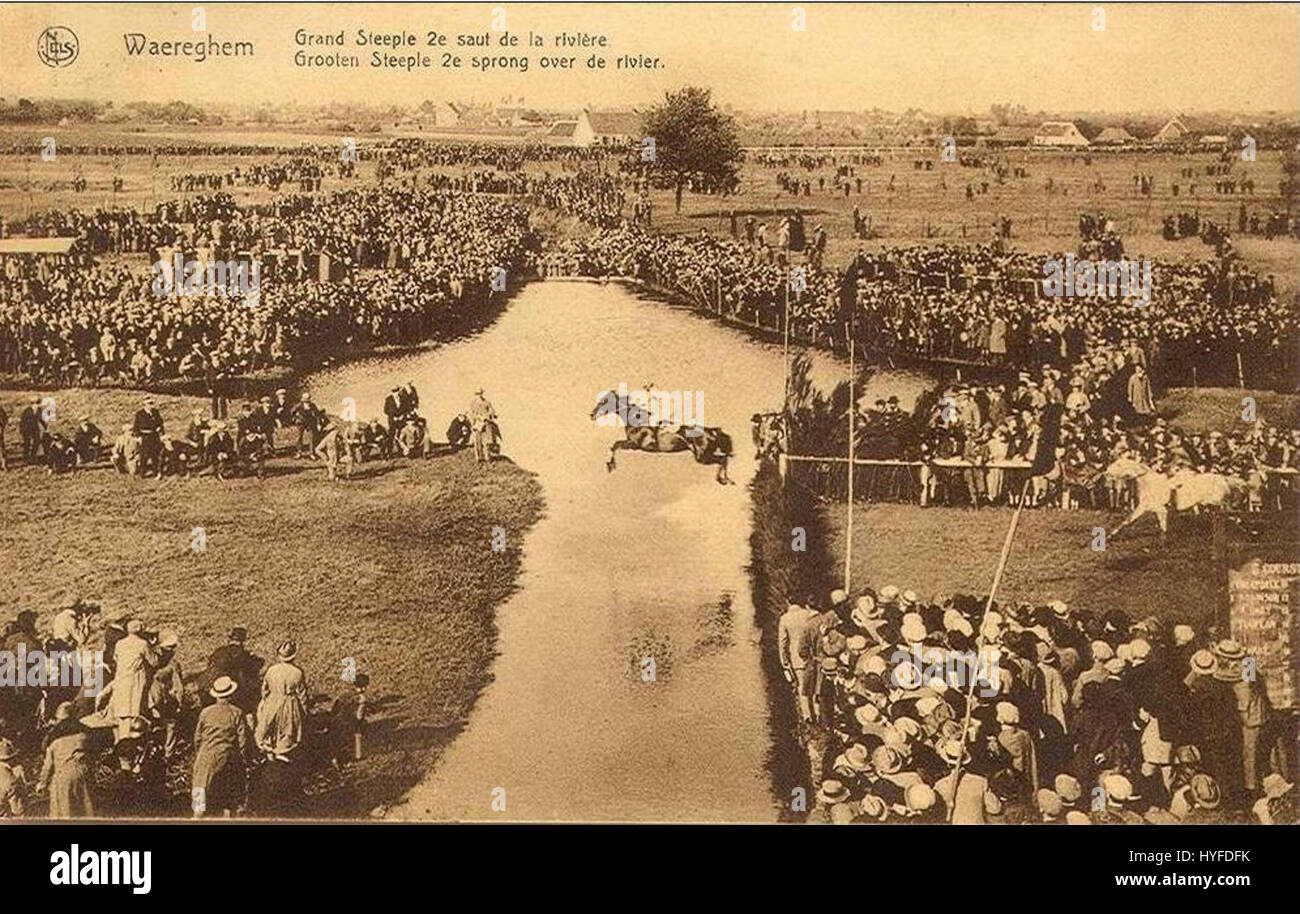 A 1920 postcard of the Waregem Koerse captures the annual Belgian horse ...